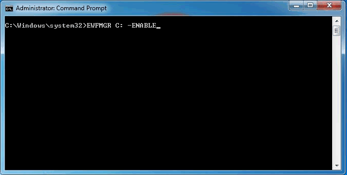 How to configure Enhanced Write Filter (EWF) under Windows OS
