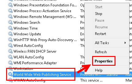 How can I disable IIS or World Wide Web Publishing service in Windows OS?