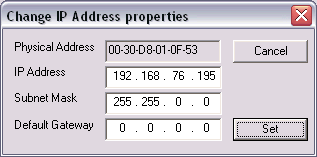Assignment of the IP address to a panel